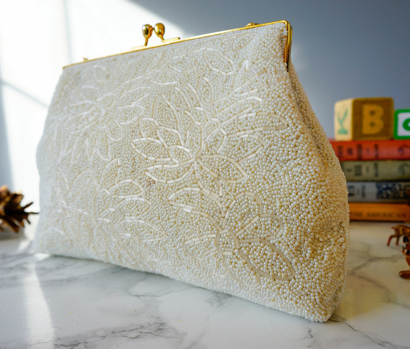 Vintage Floral Bead Purse/ Beaded Bag/ 1950s Purse/ Vintage - Etsy