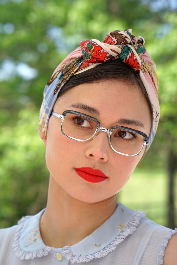 Vintage Eyeglasses 1960's Combination frame Silver an… - Gem