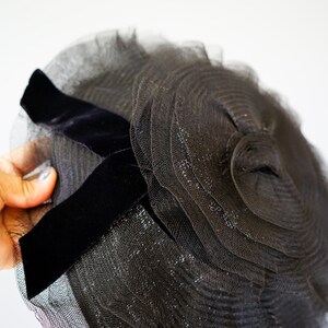 Vintage Ruffle Cartwheel Hat, Vintage Tilt Hat, 1940s-50s Hat, Wide ...