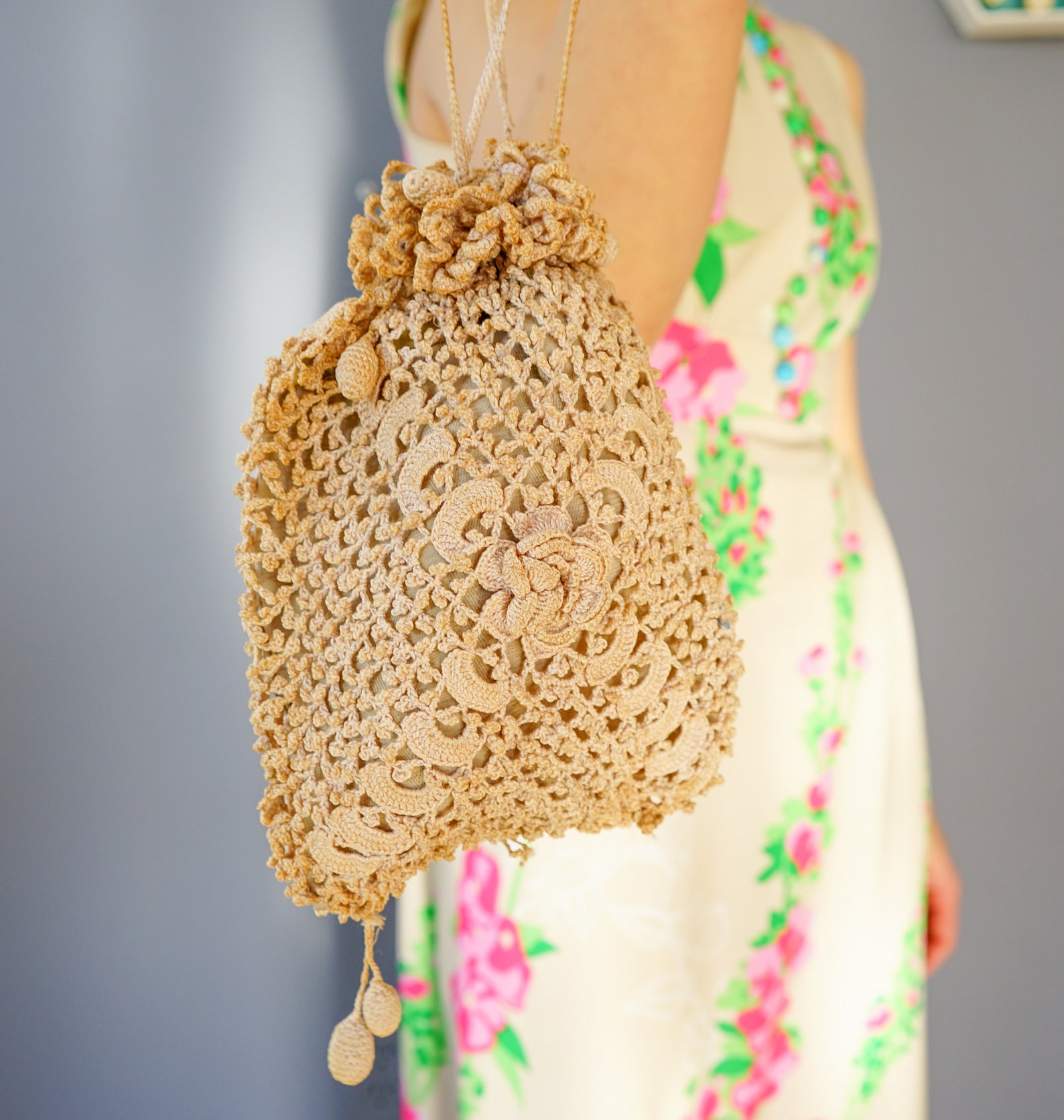 Antique Victorian Crochet Reticule Purse/ Drawstring Pouch | Etsy