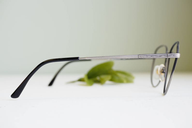 Vintage Eyeglass Wire Rim 1990s Semi Round Frames Dark Silver - Etsy