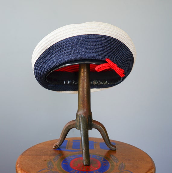 Vintage Straw Beret Hat, 1950s Hat, Beret Tam Hat, Vi… - Gem