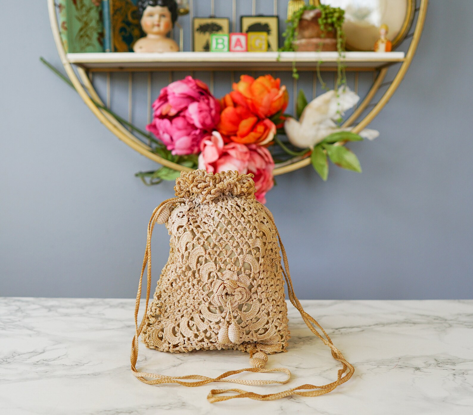 Antique Victorian Crochet Reticule Purse/ Drawstring Pouch | Etsy