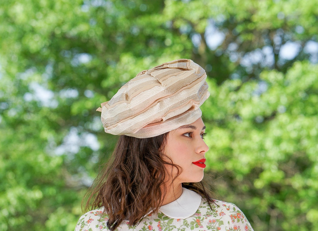 Vintage 1940s Straw Tam Beret Hat, Tilt Hat, 1940s-50s Hat, Vintage Hat ...