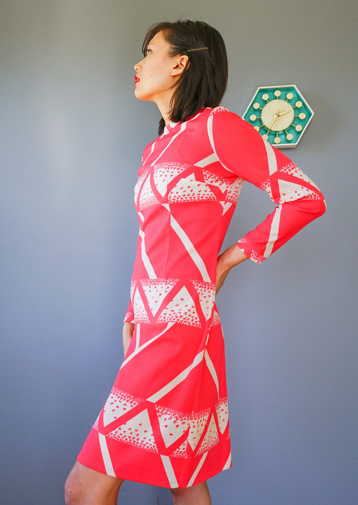 Vintage 1960s Mod Dress Size S/ Vintage Mini Shift Dress/ 1960s-1970s ...
