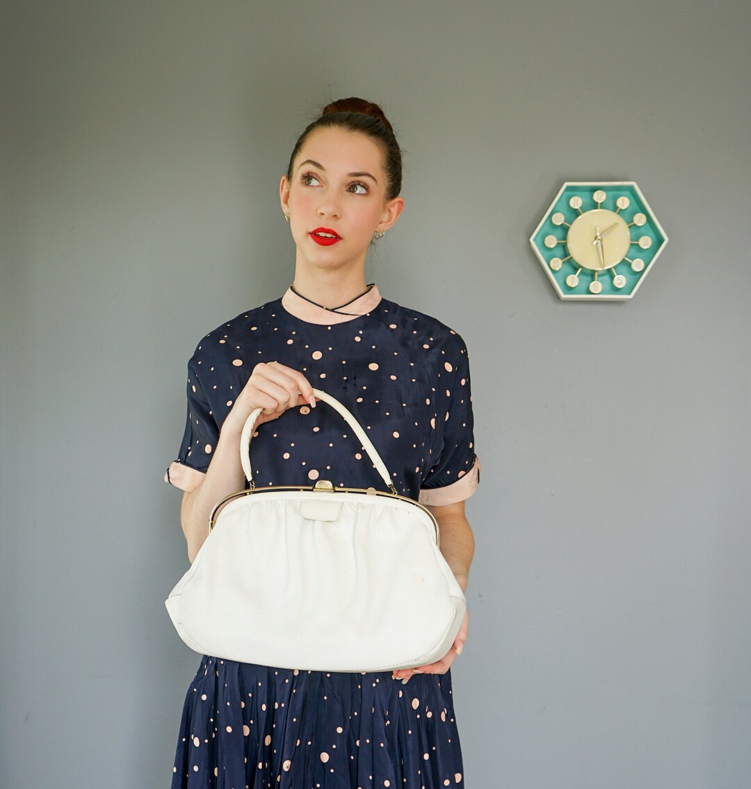 Vintage Faux Leather Frame Purse/ 1950s-60s Purse/ Vintage Purse ...