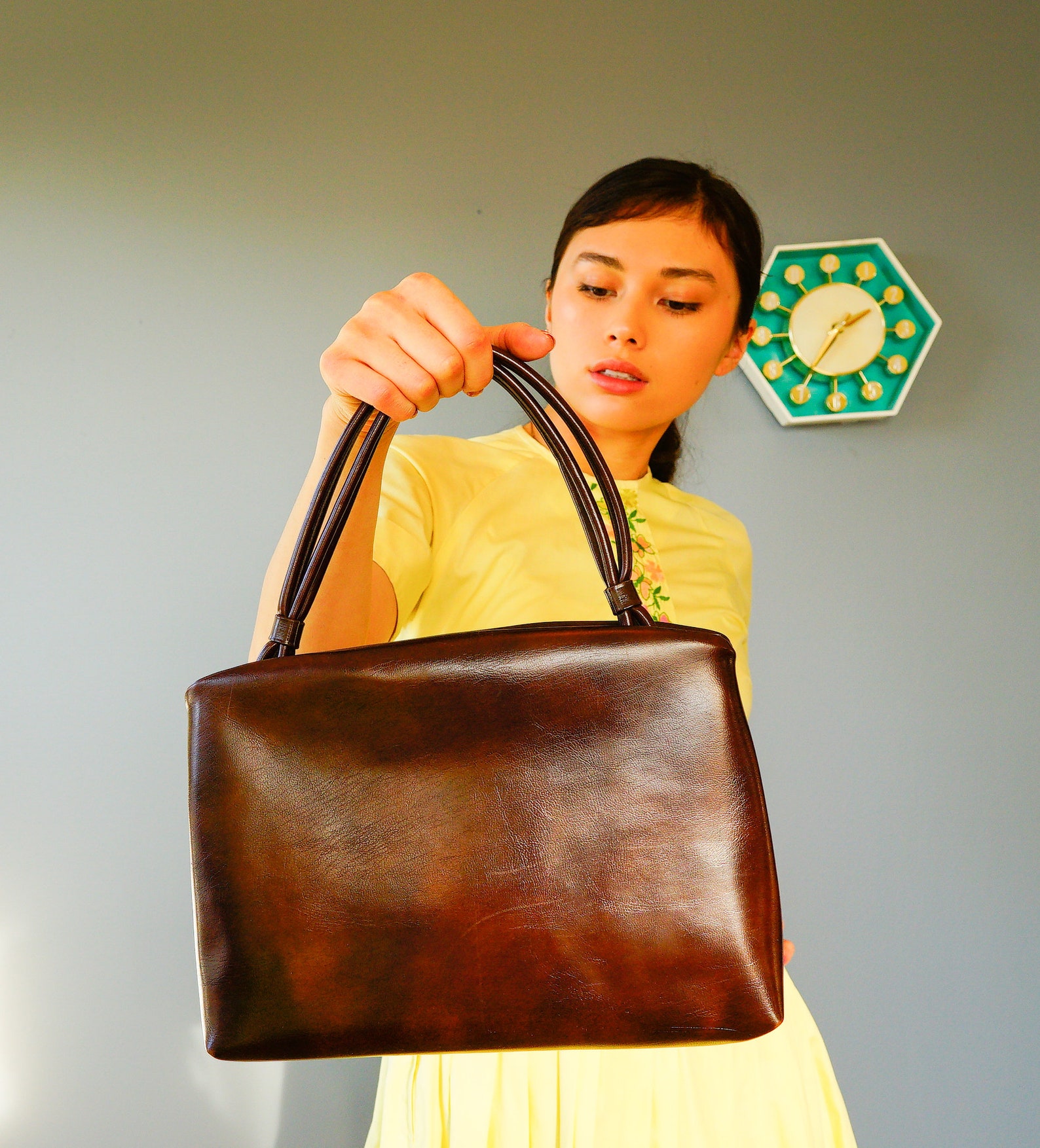 Vintage Faux Leather Frame Purse/ 1950s-60s Purse/ Vintage | Etsy