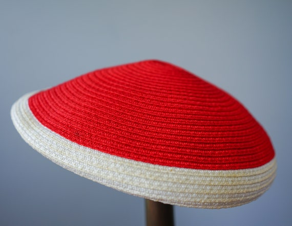 Vintage Straw Beret Hat, 1950s Hat, Beret Tam Hat, Vi… - Gem