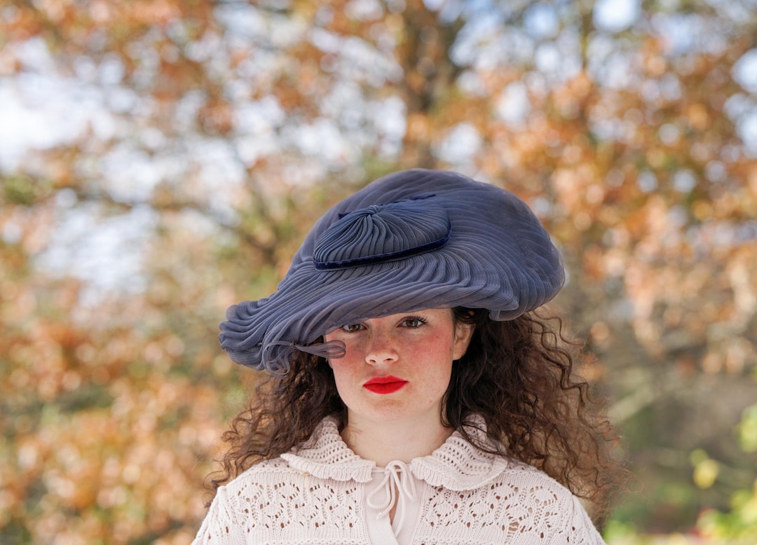 Vintage Pleating Cartwheel Hat, 1950s Vintage Hat, Wide Brim Hat, Women ...