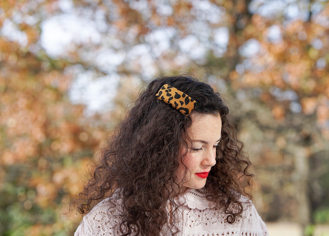 Vintage 1980s Leopard Print French Barrette, 80s Hair Clip, Retro Women ...