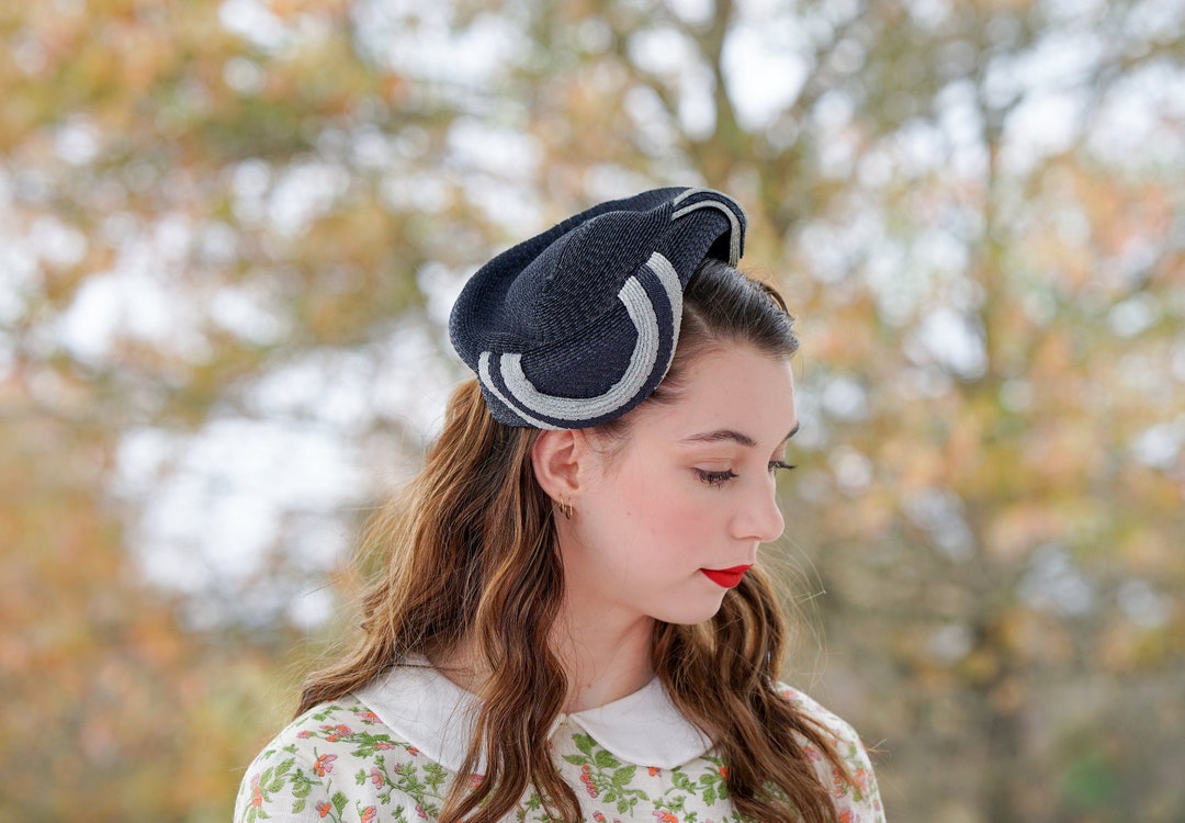 Vintage Straw Half Hat, Vintage Women Hat, 1950s Hat, Garden Tea Party ...