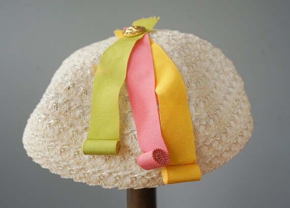 Vintage Straw Half Hat, Vintage Hat, 1950s-60s Hat, B… - Gem