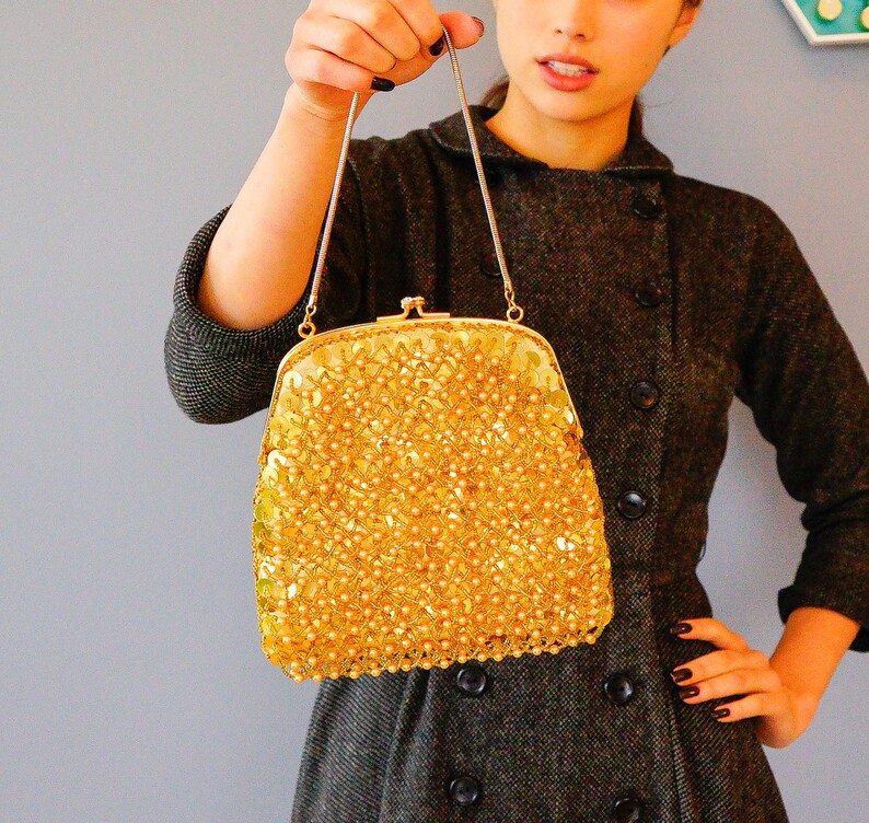 Vintage Faux Pearl and Bead Purse by Richere/ Beaded Bag/ | Etsy