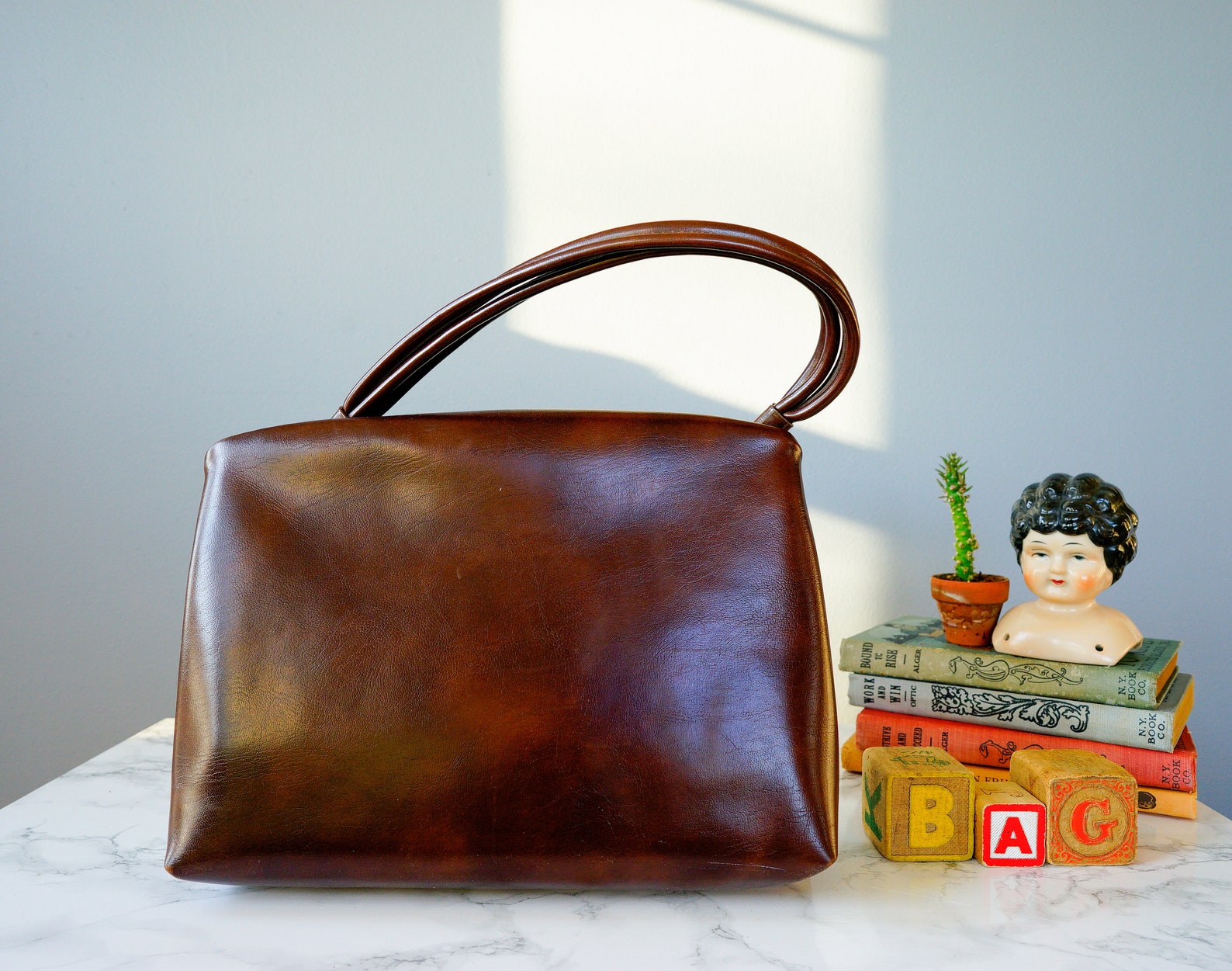 Vintage Faux Leather Frame Purse/ 1950s-60s Purse/ Vintage | Etsy