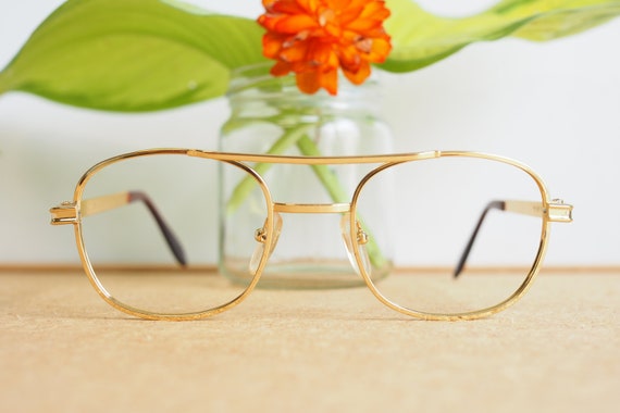 Vintage Eyeglasses 1970's Frames Aviator Retro style … - Gem