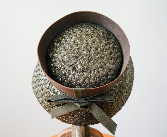 Vintage Straw Bucket Hat, Lampshade Hat, 1950s-60s Ha… - Gem
