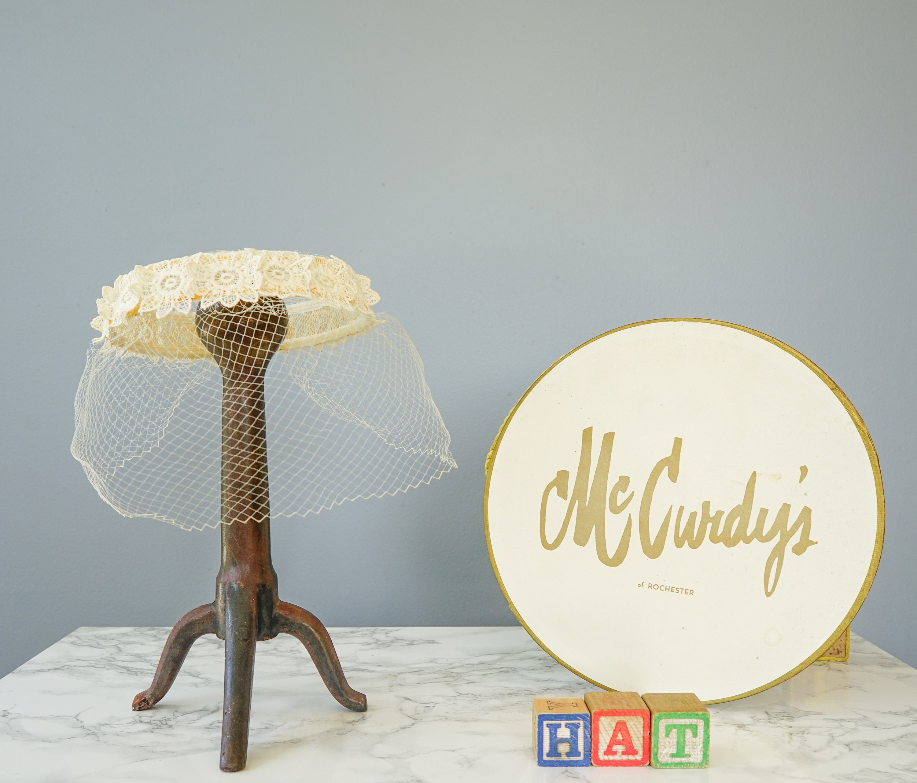 Vintage Floral Lace Whimsy Hat with Hat Box 1950s Hat | Etsy