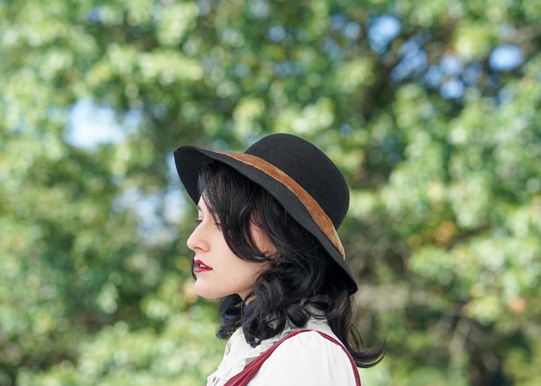 Vintage Fur Felt Wide Brim Garbo Hat, 1940s-50s Hat, Vintage Women Hat ...
