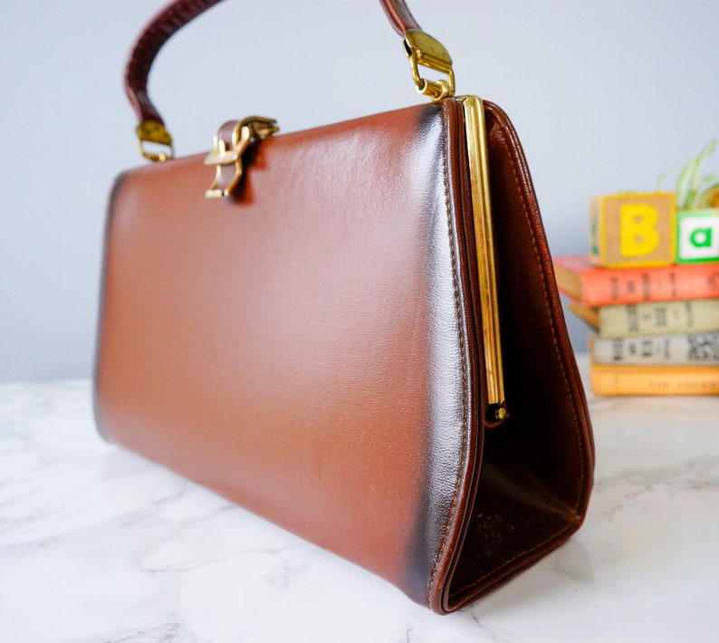 Vintage Faux Leather Framed Purse/ 1950s Purse/ Vintage - Etsy