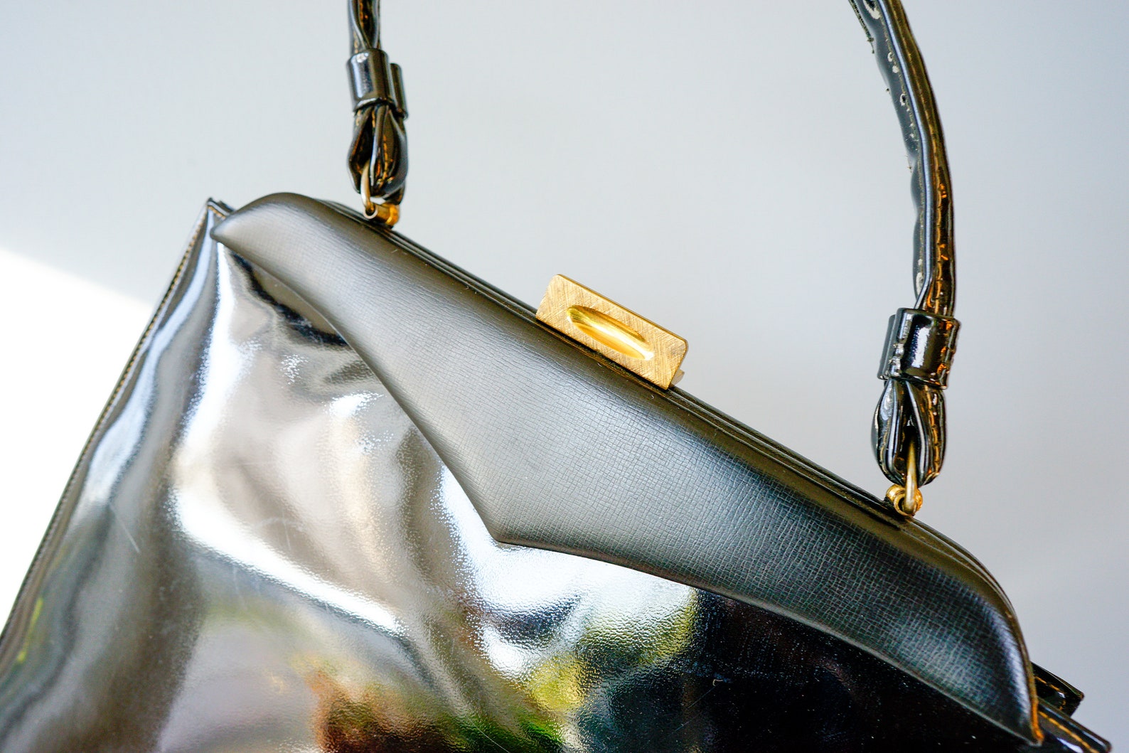 Vintage Patent Leather Frame Purse/ 1950s-60s Purse/ Vintage | Etsy