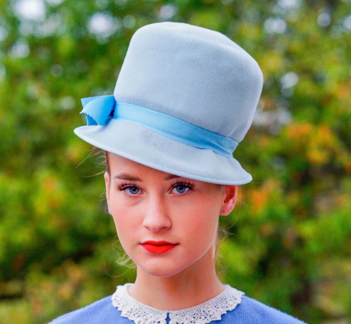Vintage Wool Felt Cloche Hat Henry Pollak, Bucket Hat, 1960s Hat ...
