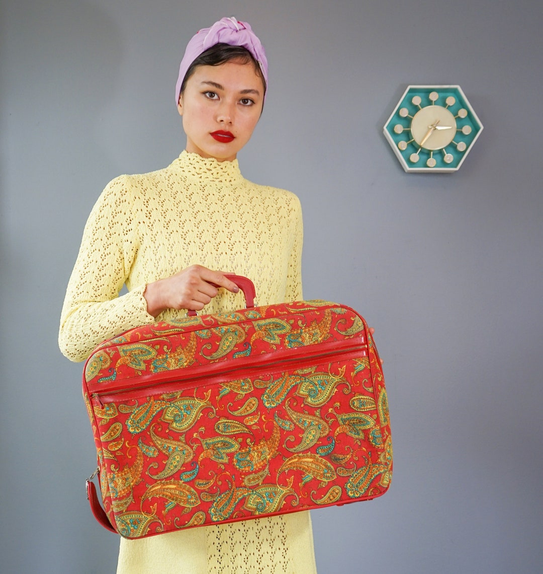 Vintage Bantam Paisley Suitcase Japan/ 1960s-70s Suitcase/ Vintage ...