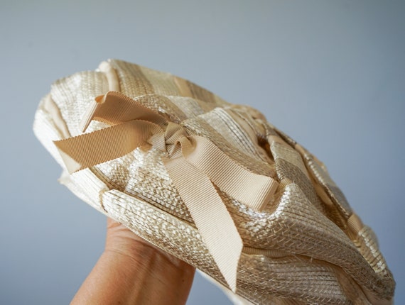 Vintage 1940s Straw Tam Beret Hat, Tilt Hat, 1940s-5… - Gem