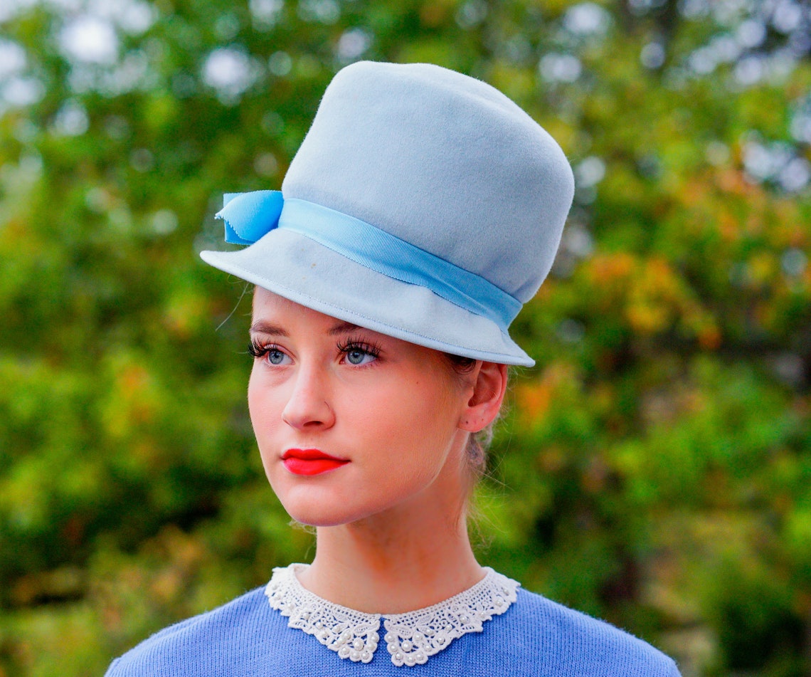 Vintage Wool Felt Cloche Hat Henry Pollak, Bucket Hat, 1960s Hat ...