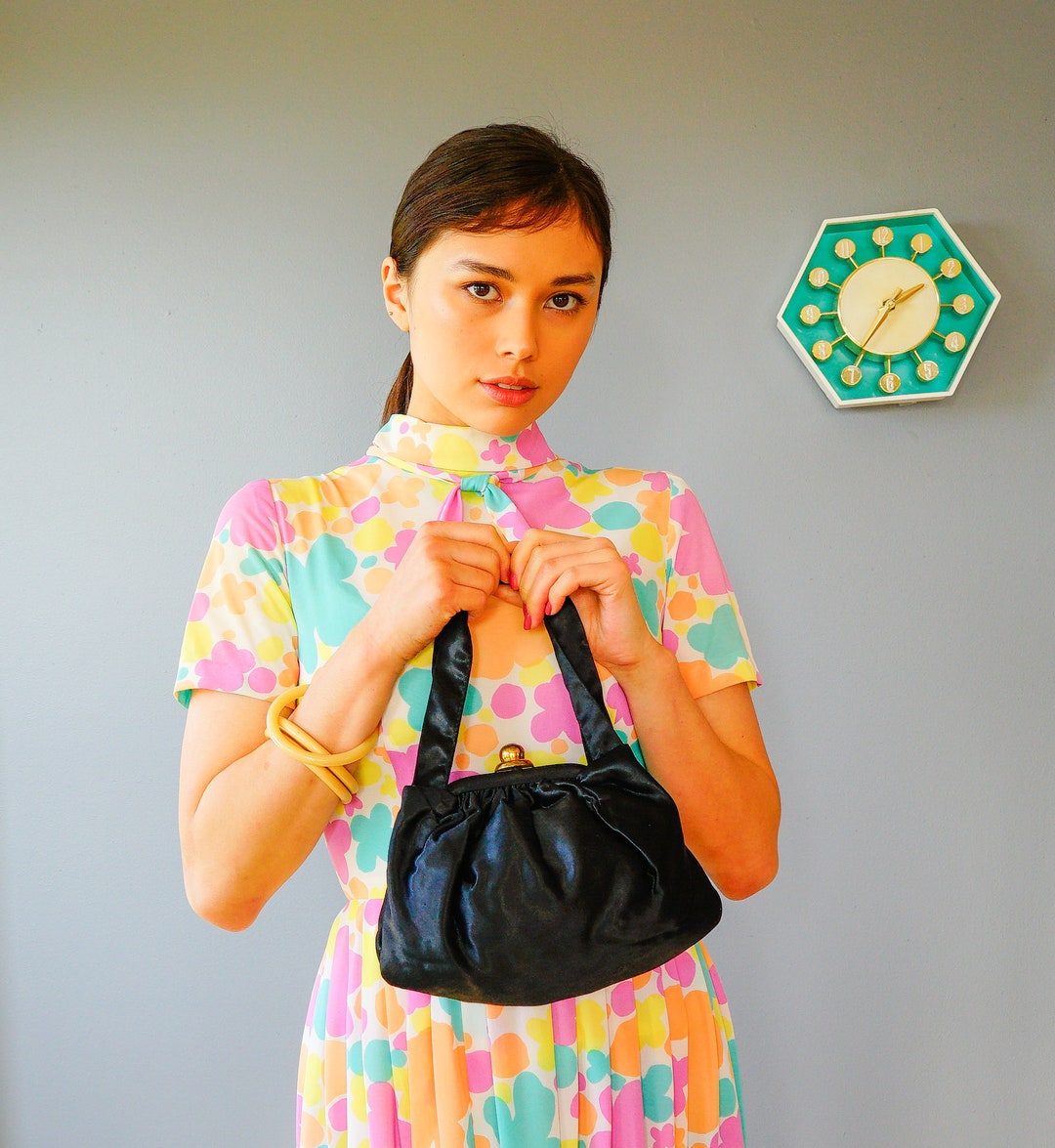 Vintage Satin Fabric Purse/ 1940s-50s Purse/ Vintage Handbag/ Cocktail ...