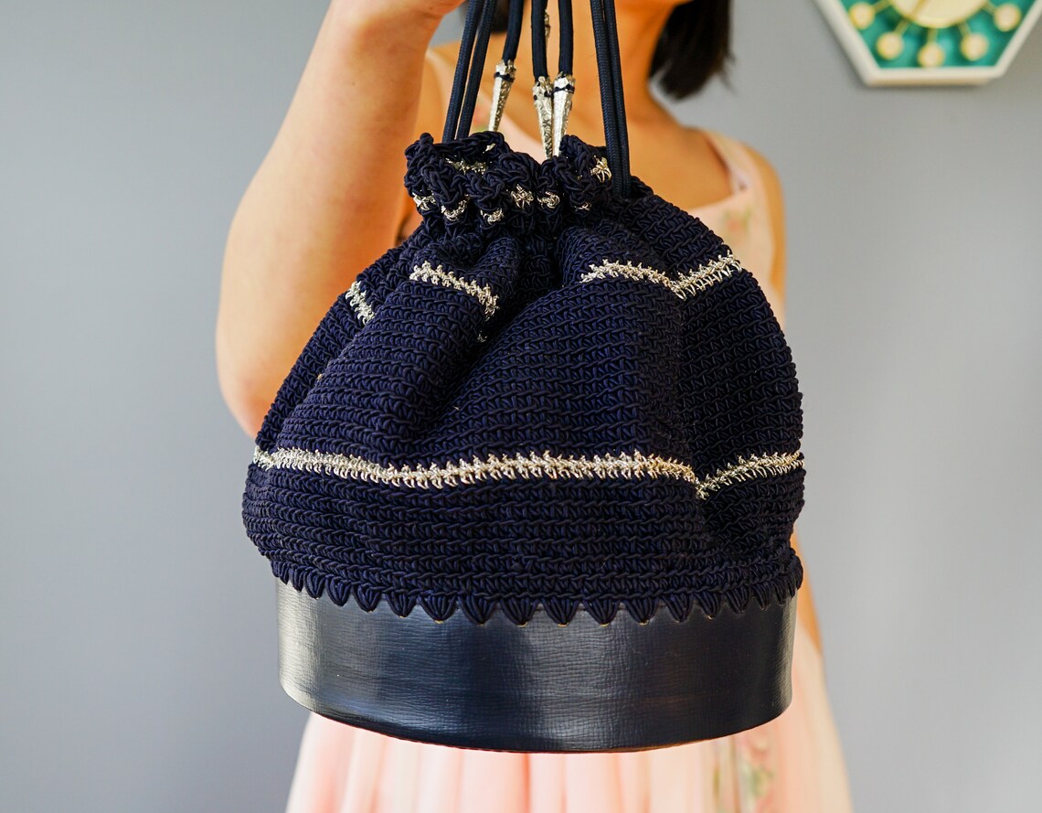 Vintage 1940s Crochet Drawstring Purse/ Vintage Purse/ 1940s Purse ...