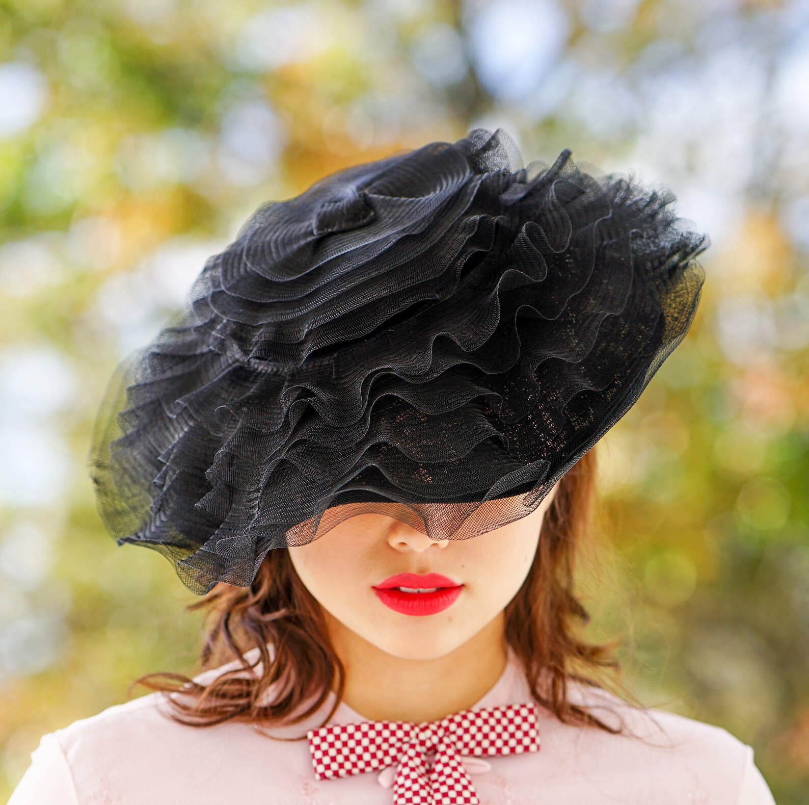 Vintage Ruffle Cartwheel Hat Vintage Tilt Hat 1940s-50s Hat - Etsy