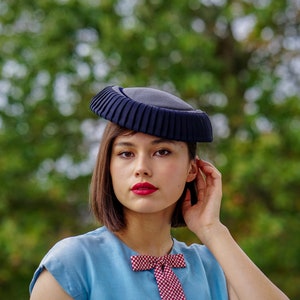 Vintage Mini Cartwheel Hat, Tilt Hat, Saucer Hat, 1940s-50s Hat ...