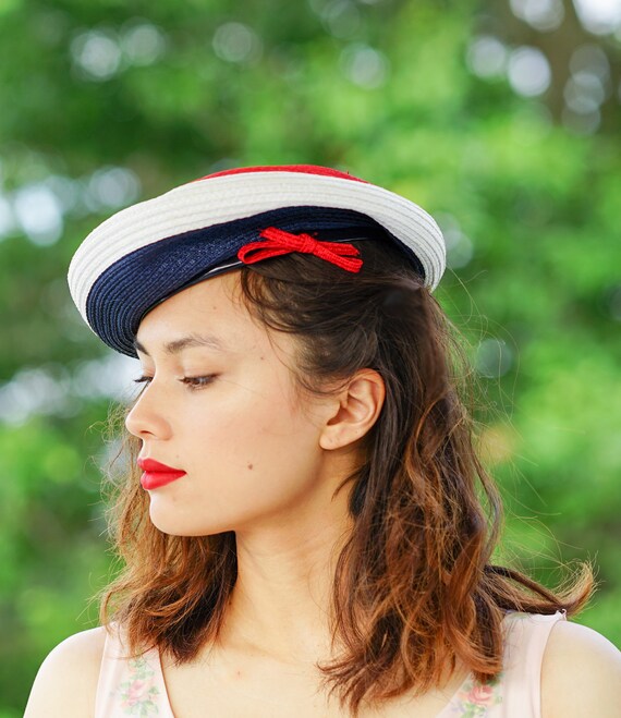 Vintage Straw Beret Hat, 1950s Hat, Beret Tam Hat, Vi… - Gem