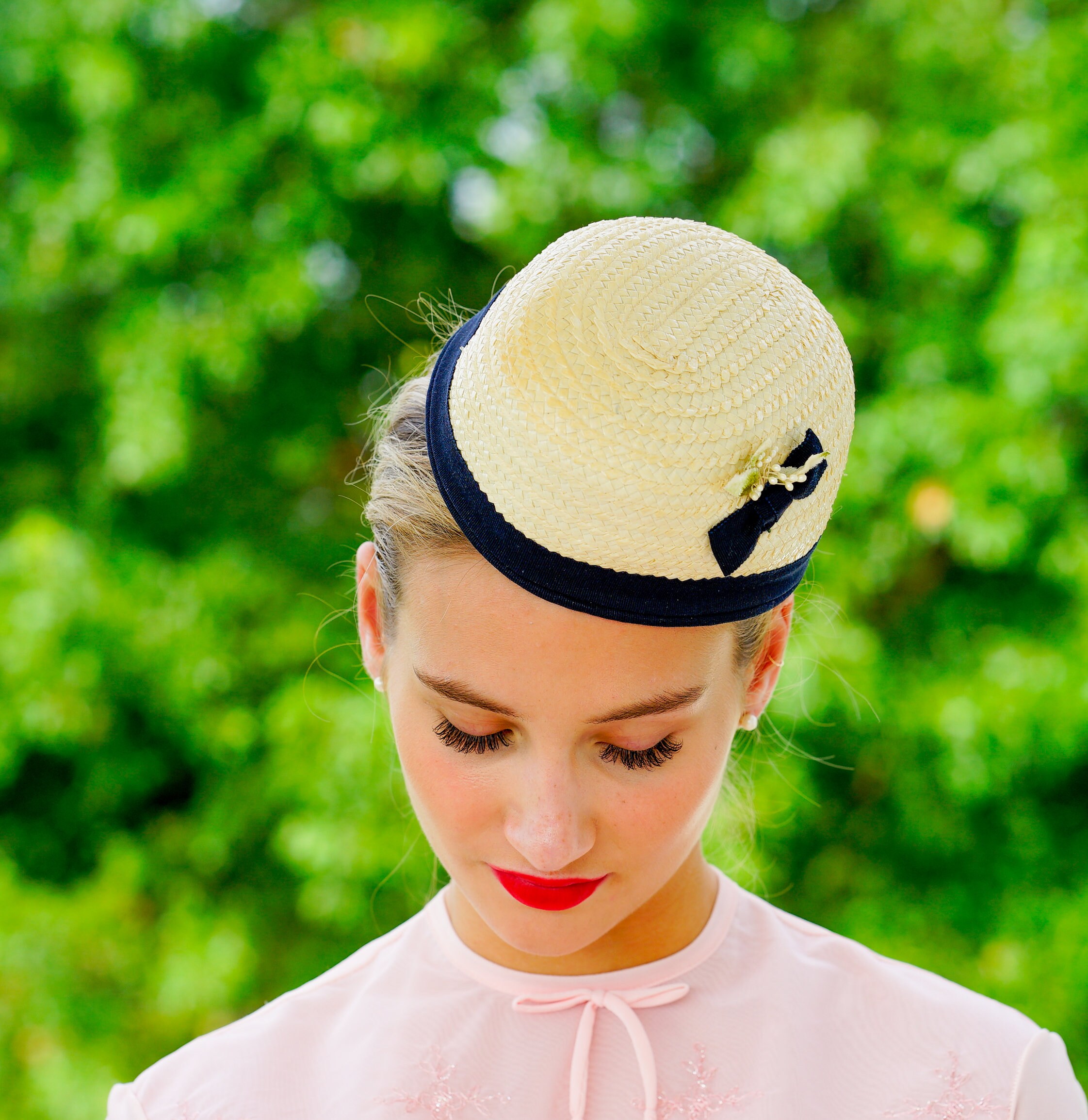 Vintage Straw Toy Tilt Hat, Pillbox Hat, 1940s-50s Hat, Vintage Hat ...