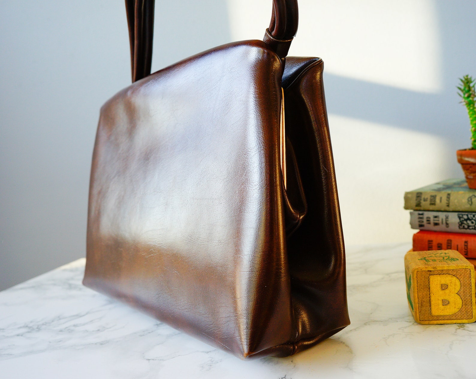 Vintage Faux Leather Frame Purse/ 1950s-60s Purse/ Vintage | Etsy