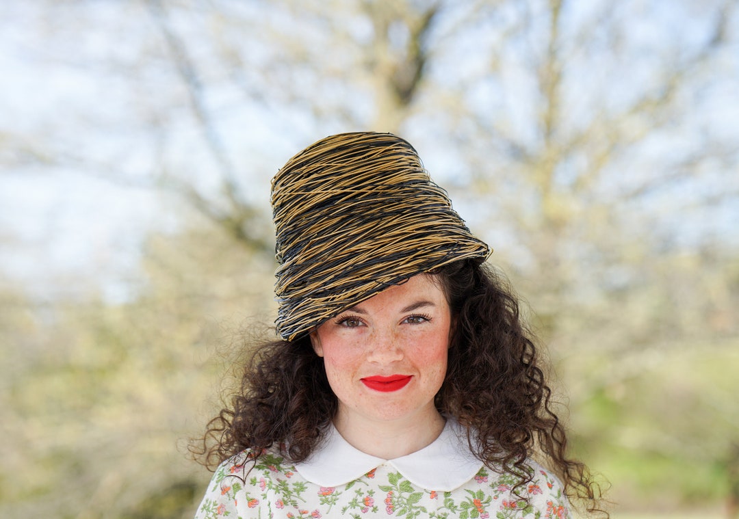 Vintage Straw Bird Nest Cloche Hat France, 1960s Hat, Vintage Hat ...