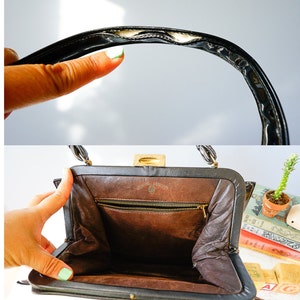 Vintage Patent Leather Frame Purse/ 1950s-60s Purse/ Vintage Handbag ...