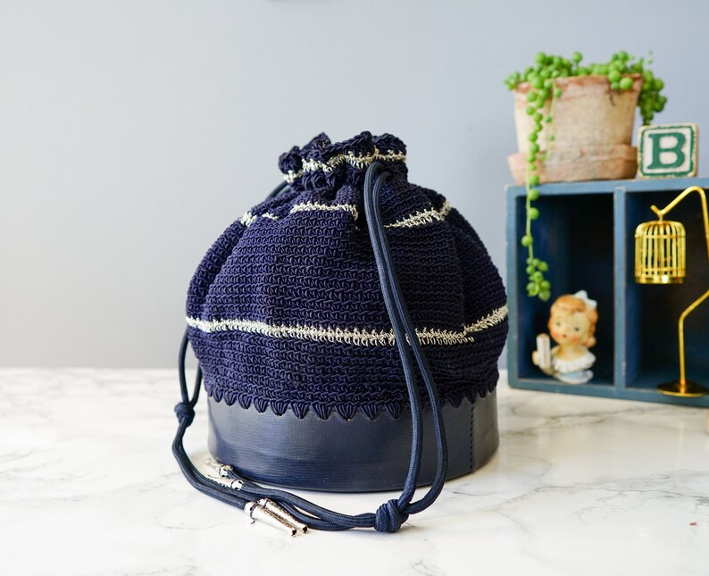 Vintage 1940s Crochet Drawstring Purse/ Vintage Purse/ 1940s Purse ...