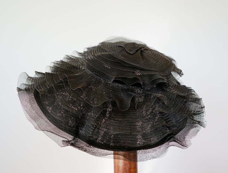 Vintage Ruffle Cartwheel Hat Vintage Tilt Hat 1940s-50s Hat - Etsy