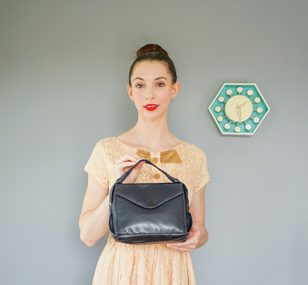Vintage Leather Envelope Purse/ 1940s-50s Purse/ Vintage Handbag ...