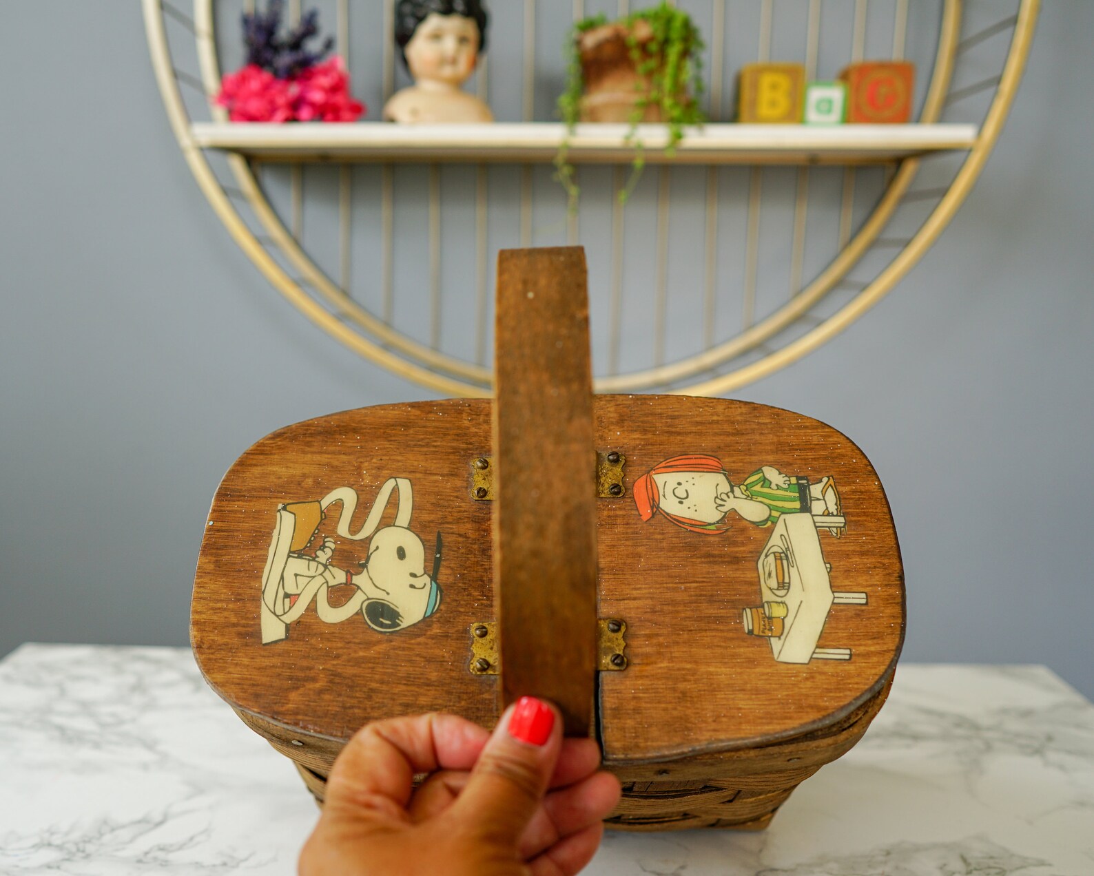 Vintage Snoopy Basket Bag/ Vintage Basket/ 1960s Handbag/ - Etsy
