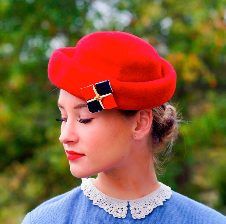 Vintage Wool Felt Breton Hat Hat Women Bowler Hat Vintage - Etsy