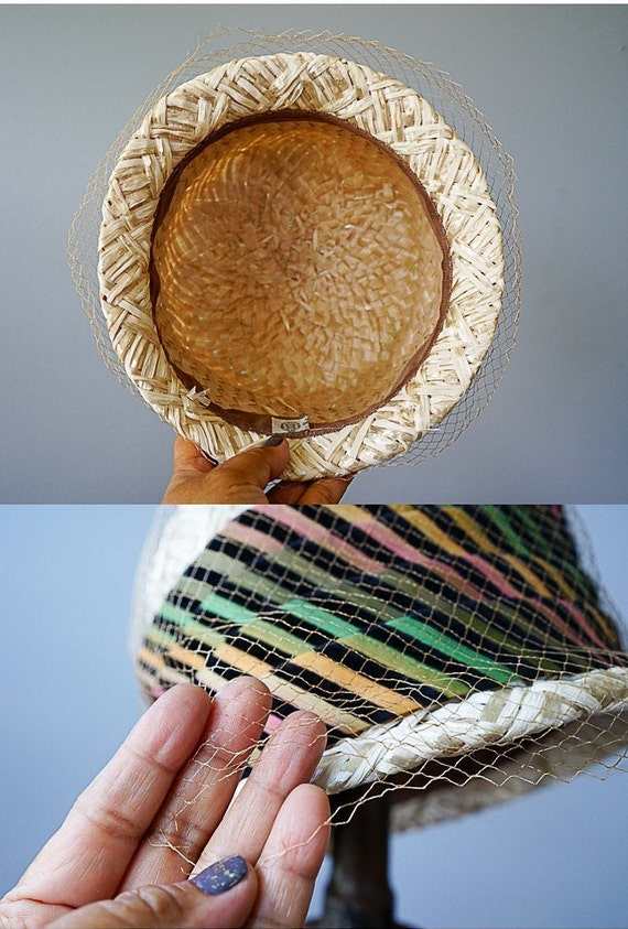 Vintage Straw Bucket Hat, Cloche Hat, 1950s-60s Hat, … - Gem