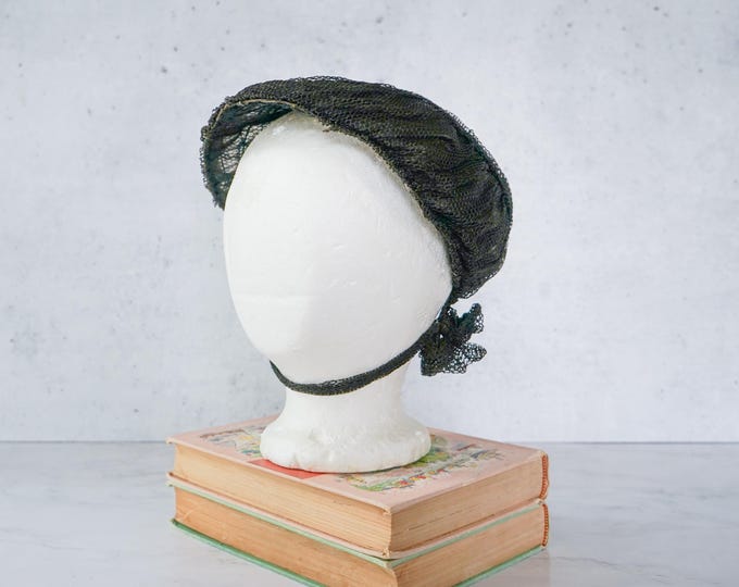 Antique Victorian Netting Bonnet Hat, 1800s 19th Century Hat, Antique ...