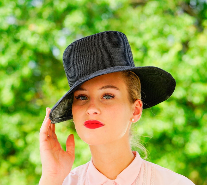 Vintage Straw Boater Hat, Floppy Hat, 1960s Hat, Vintage Women Hat ...