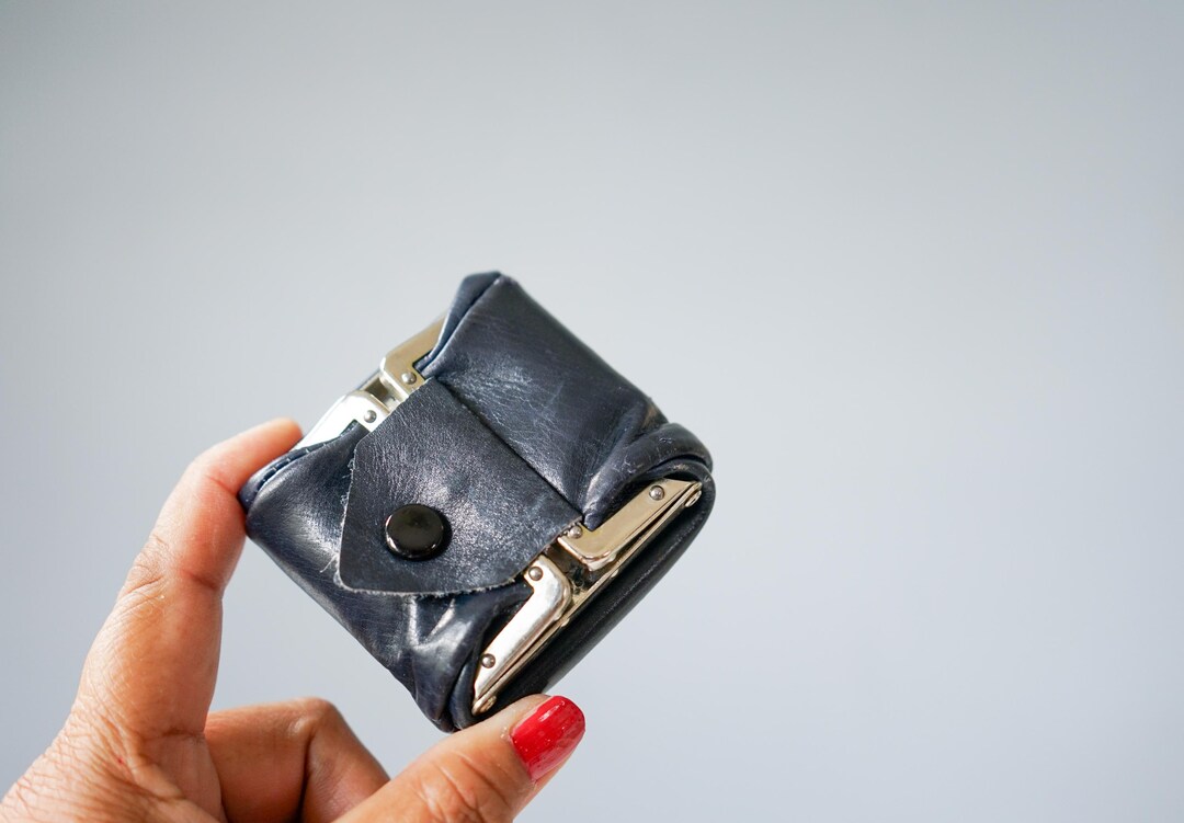 Antique Leather Folding Coin Purse/ 1920s-1930s Hobo Change Purse ...