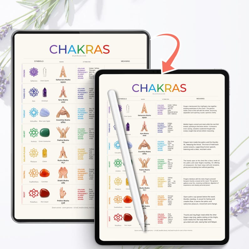 Chakras Mudra Guide, Meditation Hand Gestures, Spiritual Wellness (US ...