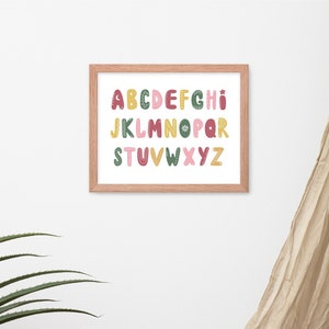 Framed Print, Pink Alphabet Poster, A to Z Print, Artful Alphabet, Abc ...