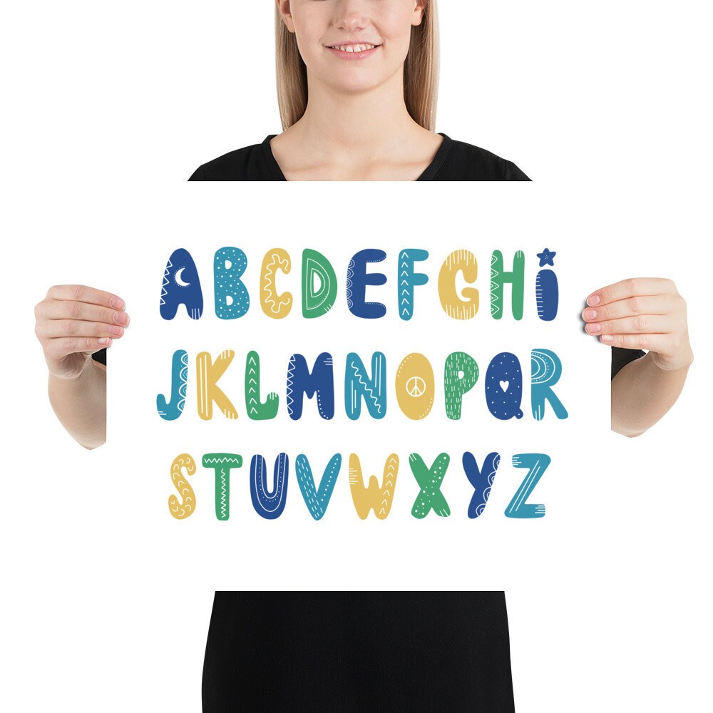 Alphabet Poster Abcs Print Nursery Decor Digital Print - Etsy