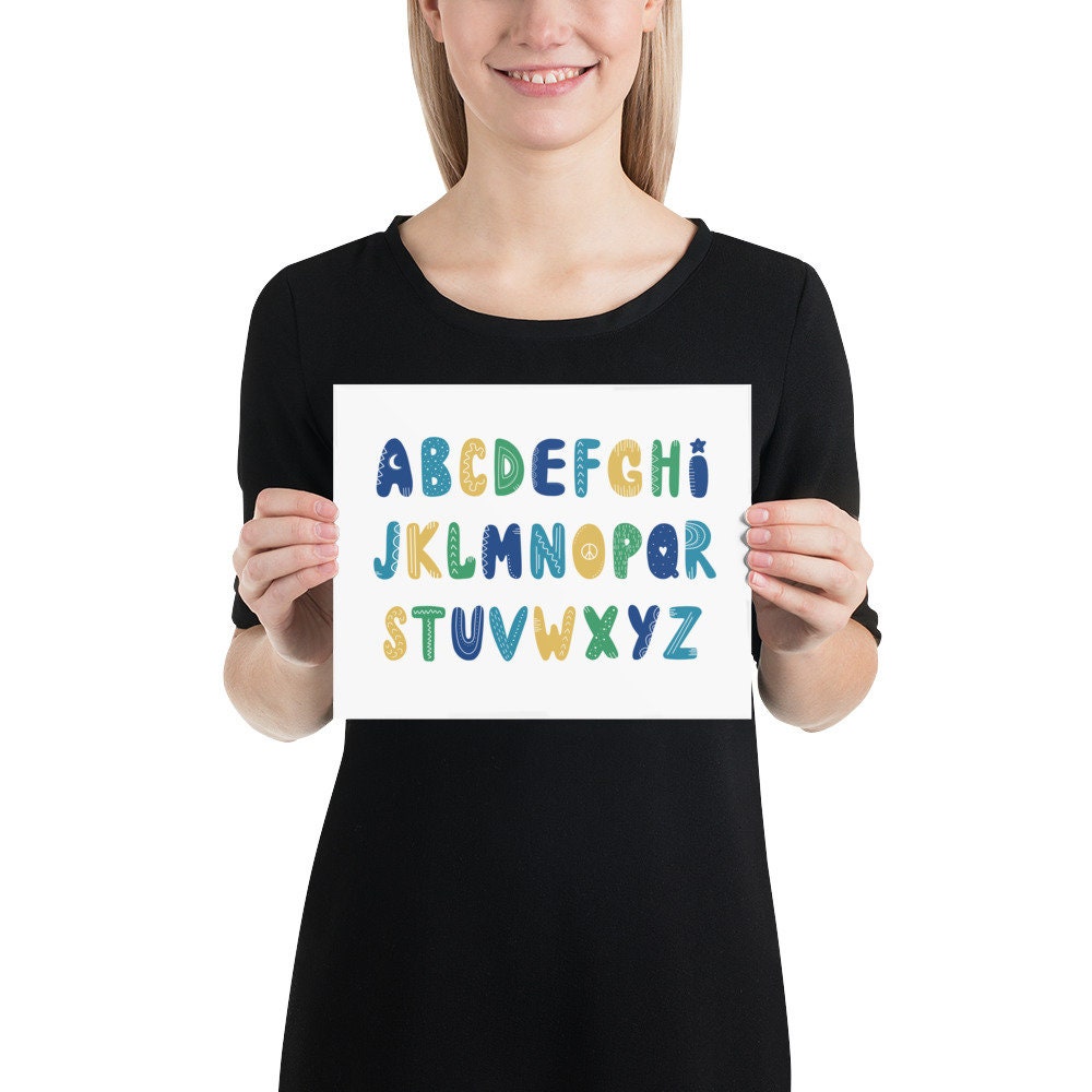 Alphabet Poster Abcs Print Nursery Decor Digital Print - Etsy